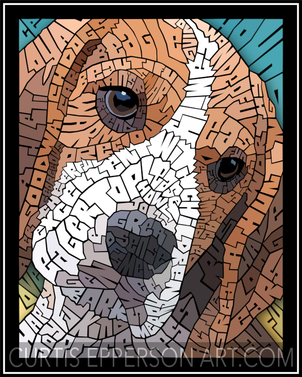 Beagle - Word Mosaic Art Print – Curtis Epperson Art
