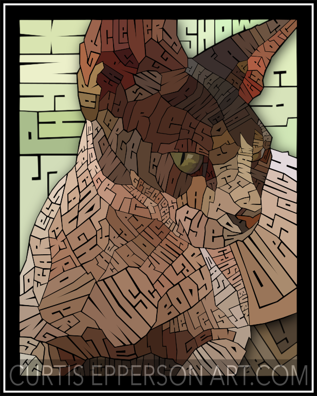 Sphynx Cat - Word Mosaic Art Print – Curtis Epperson Art